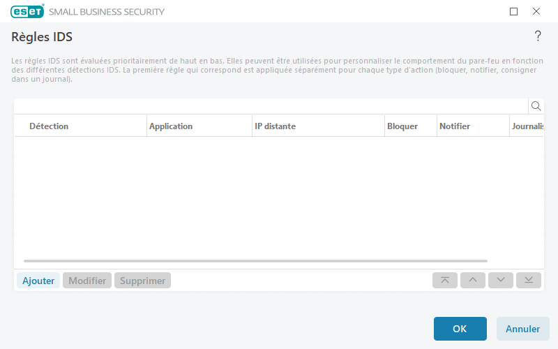 Règles IDS | ESET Small Business Security 18 | Aide en ligne ESET