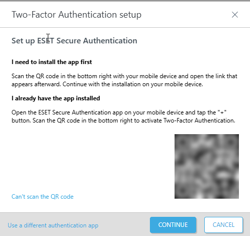 Set up Two-Factor Authentication | ESET PROTECT Hub customer | ESET ...