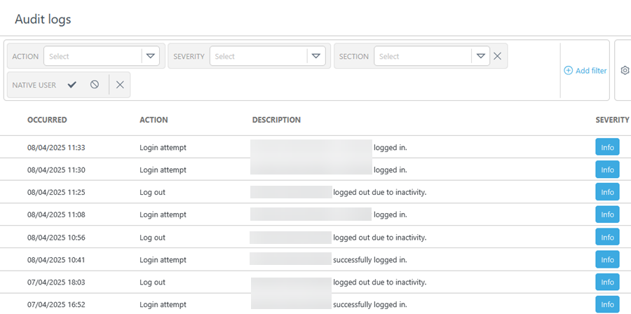 Loguri de audit | ESET PROTECT Hub customer | Ajutor online ESET